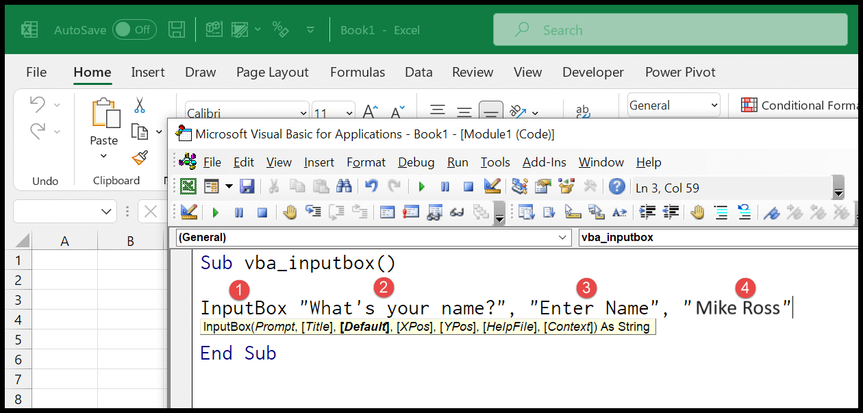 ¿cómo utilizar el cuadro de entrada en vba?